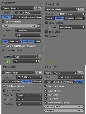 Blender FBX Export Settings