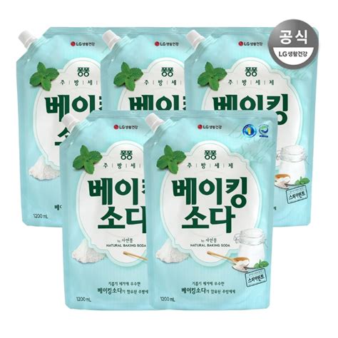 Lg생활건강 퐁퐁 주방세제 베이킹소다 리필 12l 5개 티몬