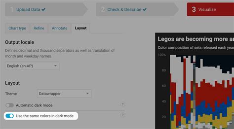 how to enable dark mode in embedded datawrapper visualizations