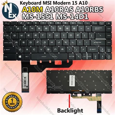 Jual Keyboard Msi Modern 15 A10 A10m A10ras A10rbs Ms 1551 Ms 14d1