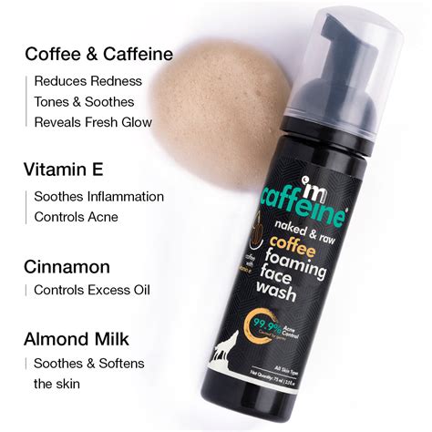 Mcaffeine Naked And Raw Cappuccino Coffee Foaming Face Wash Sugatra