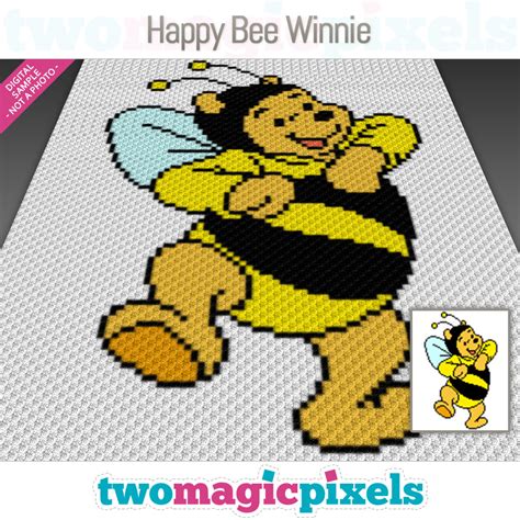 Happy Bee Winnie C2c Graph Sc Graph Cross Stitch Graph By Two Magic