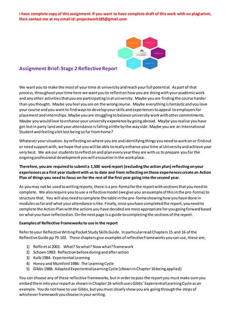 Assignment Brief Stage 2 Reflective Report Pdf