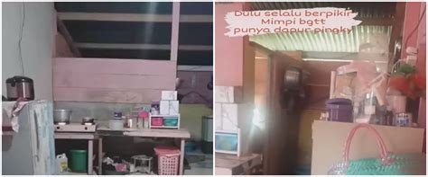 Makeover Dapur Berdinding Kayu Jadi Estetik Serba Pink Bukti Nya