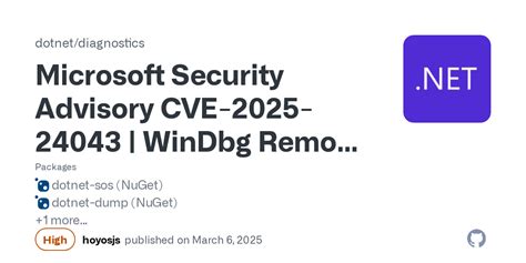 Microsoft Security Advisory Cve 2025 24043 Windbg Remote Code Execution Vulnerability