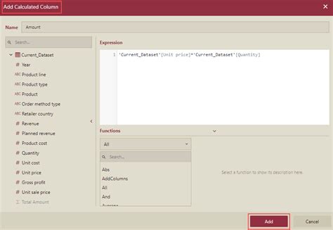 add calculated column wyn documentation