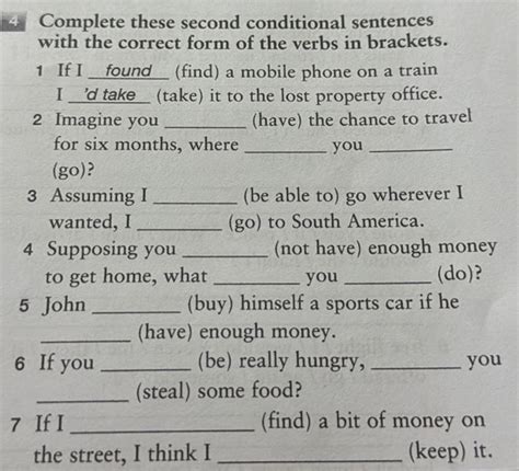 Complete These Second Conditional Sentences StudyX