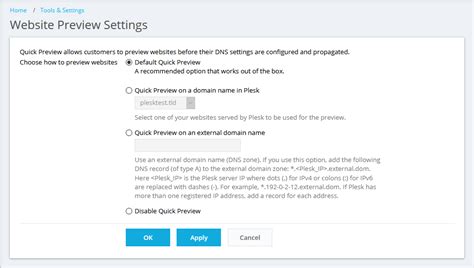 The Website Preview Button Is Missing On All Domains In Plesk Plesk