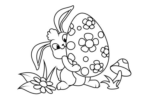 Dibujo De Conejo Y Huevos De Pascua Para Colorear Colorea El Dibujos