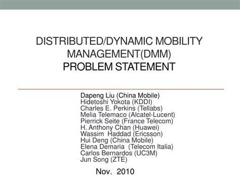 Ppt Distributeddynamic Mobility Managementdmm Problem Statement