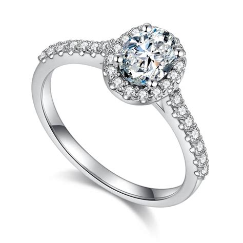 Shop Oval Cut Moissanite Halo Ring Online