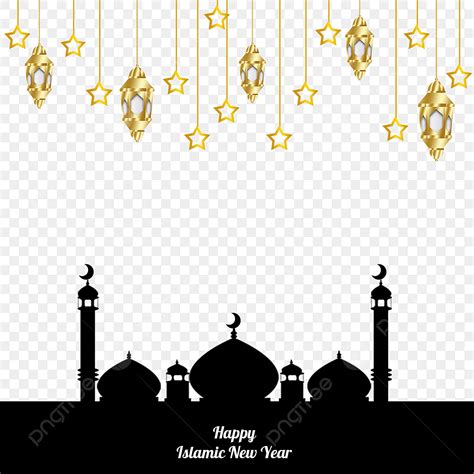 아름다운 모스크 디자인 Haappy 이슬람 새해 Png 배경 일러스트 빛 행복한 무 하람 이슬람 새해 이슬람교 Png 일러스트 및 Psd 이미지 무료 다운로드