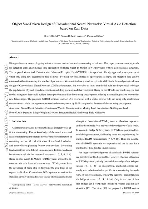 PDF Object Size Driven Design Of Convolutional Neural Networks