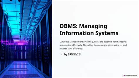 Dbms Managing Information Systems Introduction Pptx