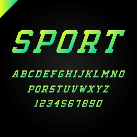 Alphabet De Sport Avec Des Lettres Et Des Chiffres Latins Vecteur