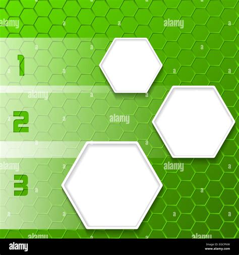 Cool Green Infographic Design With Hexagon Textboxes And Background