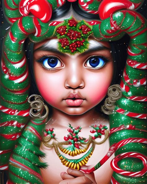 Amazing Hyper Detailed Cute Christmas Detailed Indian Girl Creative Fabrica