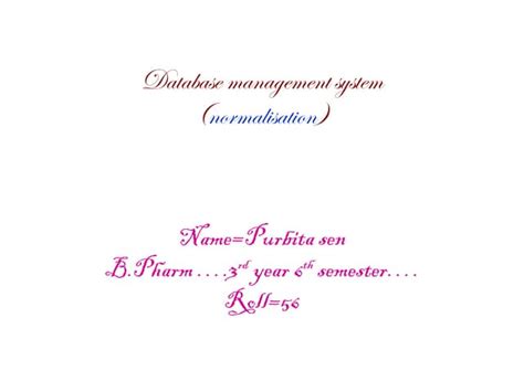 Database Management System Ppt