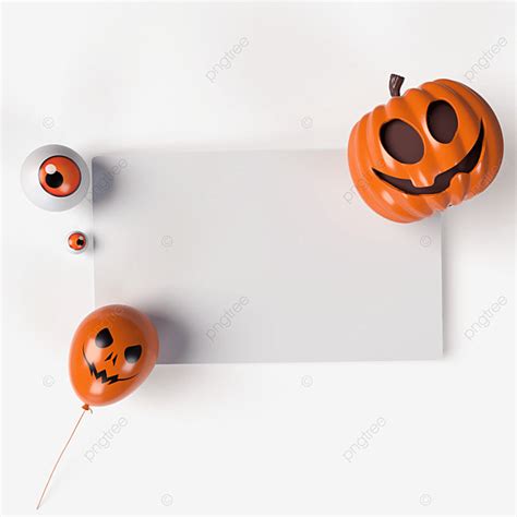 유령 풍선 무서운 3d 일러스트와 함께 해피 할로윈 일러스트 글자와 파란색 배경 할로윈 호박 공포 유령 Png 일러스트 및 Psd 이미지 무료 다운로드 Pngtree