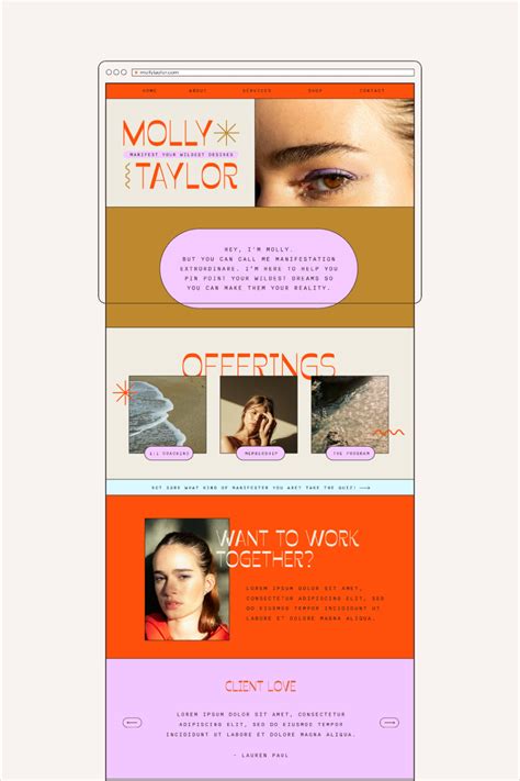 Showit Wesbite Design With Funky Bright Colorful Branding Graphic