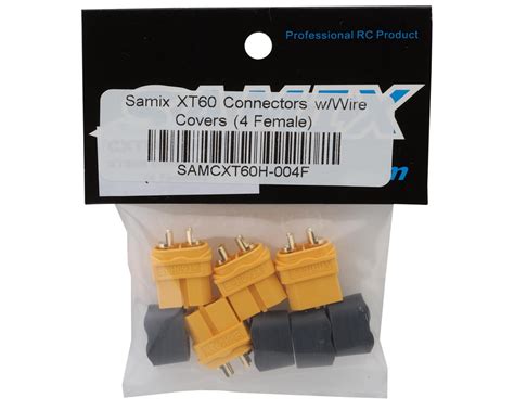 Samix Xt60 Connectors W Wire Covers 4 Female [samcxt60h 004f] Hobbytown