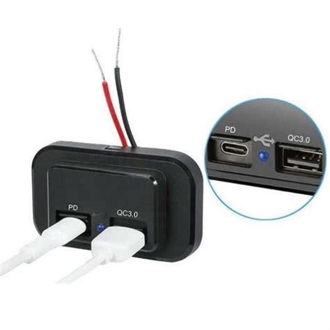 Накладна панель Usb зарядка Qc3 0 Pd Type C Вхід 12 24В Dc Вихід 5В