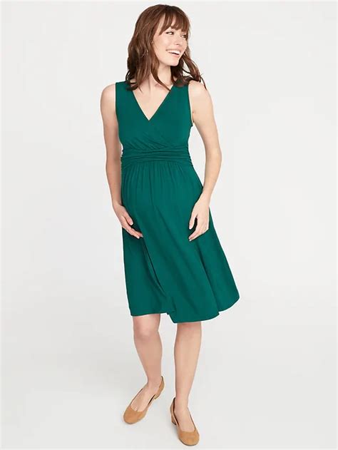 Maternity Waist Defined Cross Front Jersey Dress Old Navy Maternity