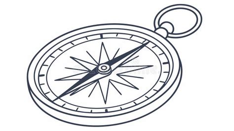 Classic Compass Direction Outline Vector Illustration Travel Vector