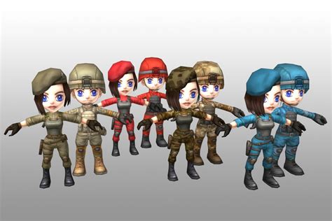Chibi Soldiers 3d Model 49 Max Fbx Free3d