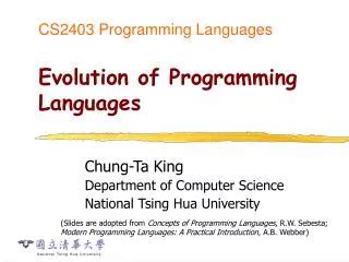 PPT CS2403 Programming Languages Evolution Of Programming Languages