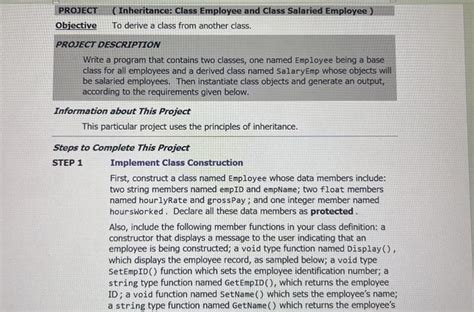 Solved Project Inheritance Class Employee And Class