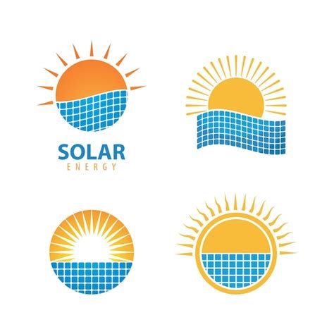 Logo Panneau Solaire Vecteur Premium