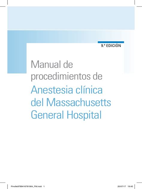 Manual Anestesia Massachusetts Pdf Alergia Derechos De Autor