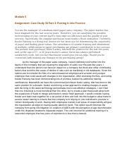 Module Ch Docx Module Assignment Case Study Part Putting It Into Practice You