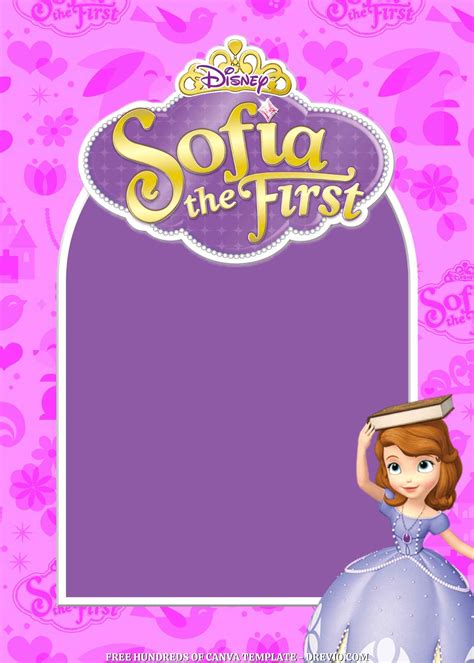 22 Sofia The First Canva Birthday Invitation Templates