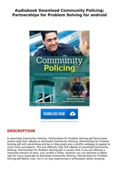 Pdf Book Community Policing Partnerships For Problem Solving For Ipad