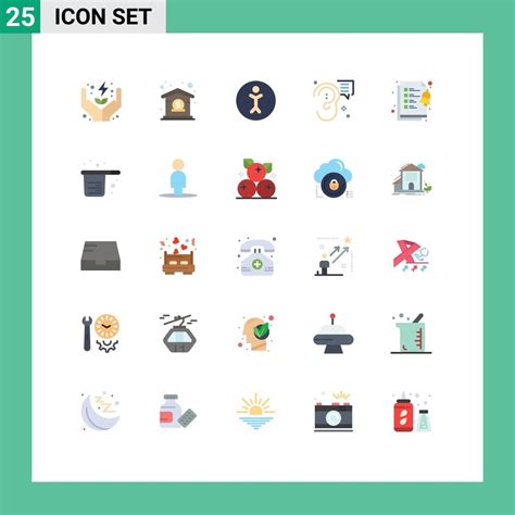 25 Universal Flat Color Signs Symbols Of Clipboard Message Accessibility Marketing Communication