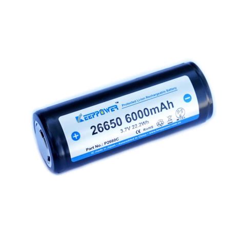 26650 KeepPower P2660C 6000mAh Protected Flat Top