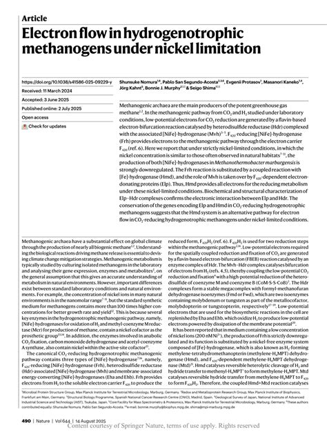 Pdf Electron Flow In Hydrogenotrophic Methanogens Under Nickel Limitation