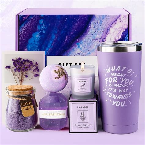 Birthday Ts For Women Lavender Bath Relaxing Spa T Set Basket Box Women