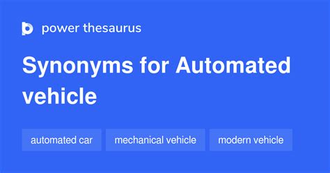 Automated Vehicle Synonyms Words And Phrases For Automated Vehicle
