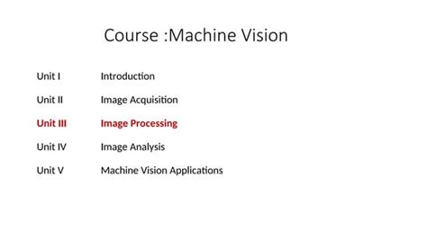 machine vision lecture notes for unit 3 ppt