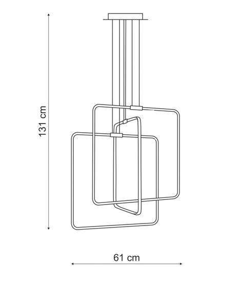 Chrome Led Pendant Featuring Interlocking Squares