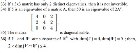 solved 33 if a 3x3 matrix has only 2 distinct eigenvalues