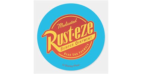 Cars 3 Rust Eze Logo Classic Round Sticker Zazzle