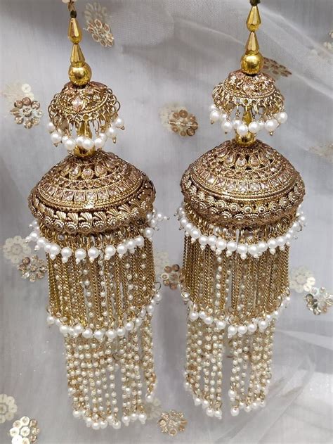 Antique Gold Pearl Indian Asian Bridal Punjabi Kaleerey Kalire
