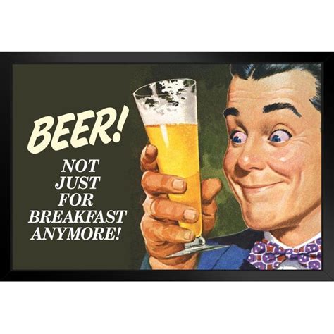 Trinx Beer Not Just For Breakfast Anymore Humor Black Wood Framed