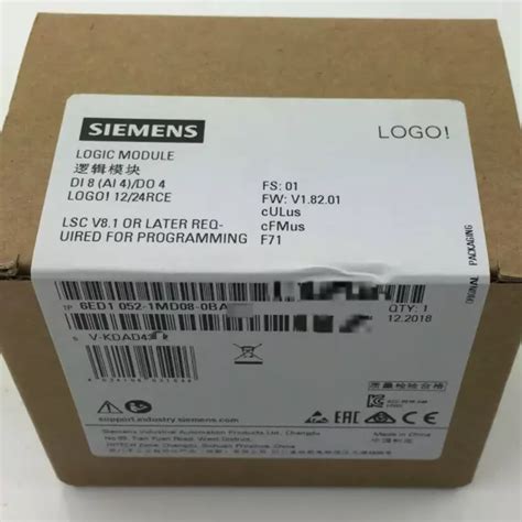 1pcs 6ed1052 1md08 0ba0 Siemens Logo 12 24rc Plc 12 24v Dc Relay 8 Di 4ai 167 34 Picclick Ca