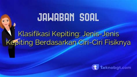 Klasifikasi Kepiting Jenis Jenis Kepiting Berdasarkan Ciri Ciri Fisiknya