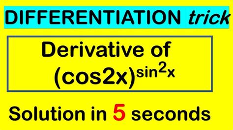 DIFFERENTIATION SHORTCUT DIFFERENTIATION DERIVATIVES TRICK YouTube